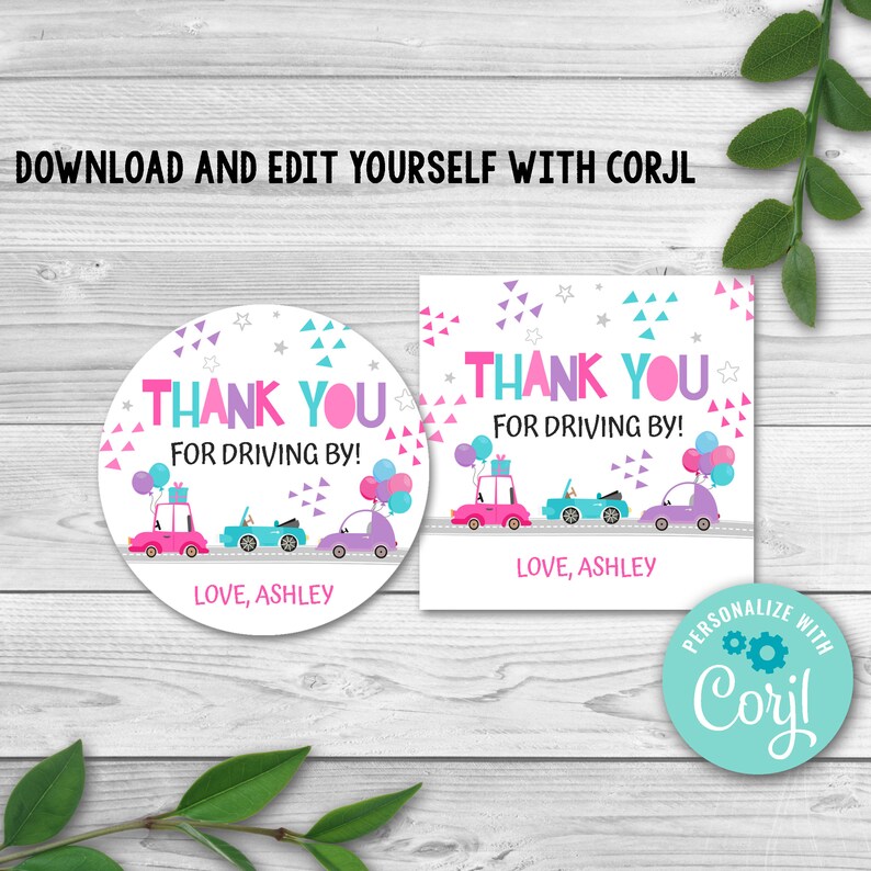 EDITABLE Quarantine Favor Tag Printable Drive by Birthday - Etsy