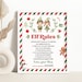 Editable Elf Rules to Follow Santa Elf Arrival Rules Sign Elf No ...