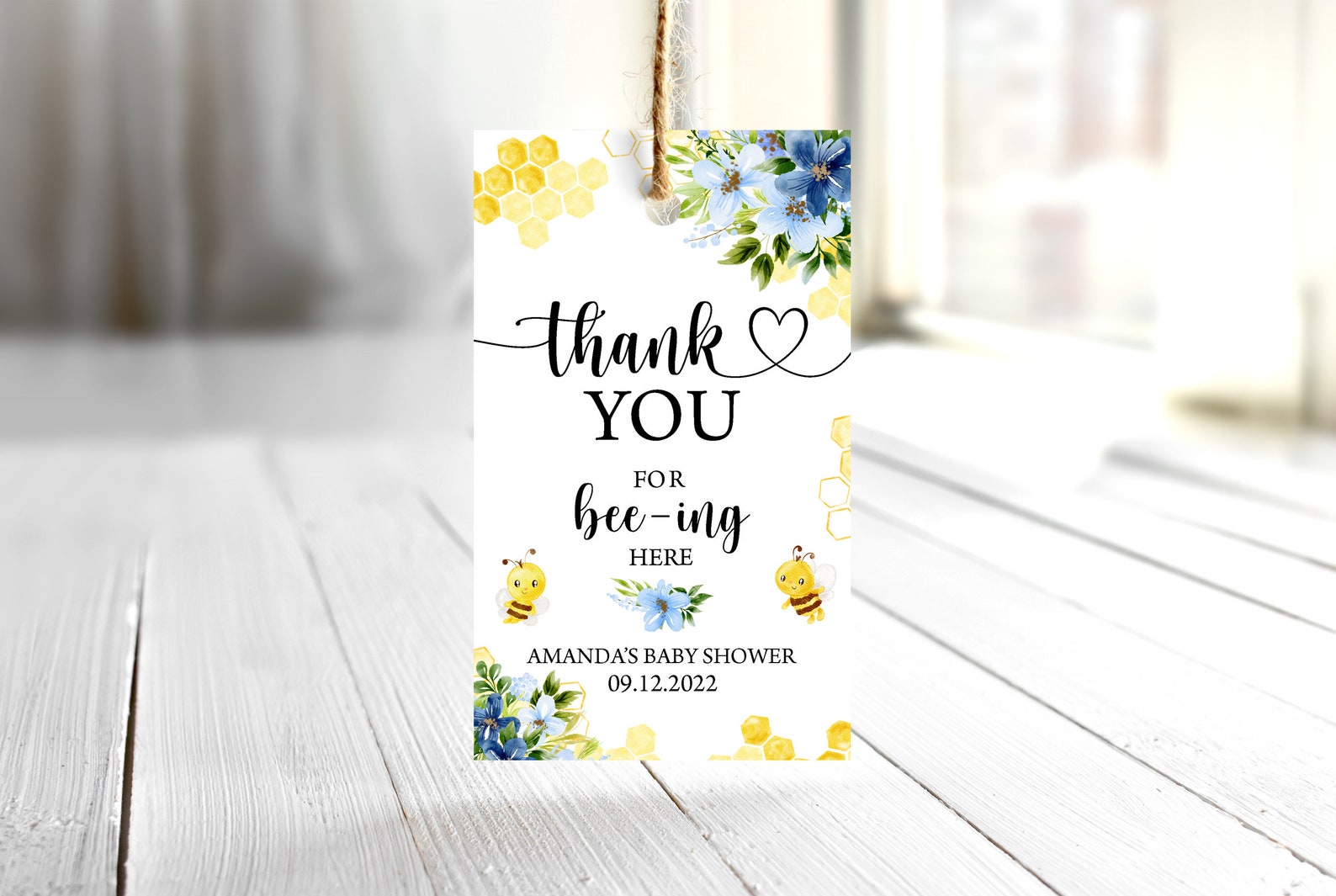 EDITABLE Bee Thank You Tags Thank You for Bee-ing Here Favor - Etsy
