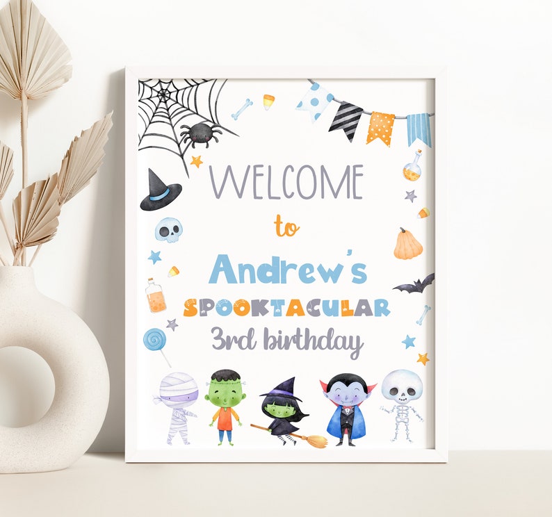Editable Spooktacular Halloween Birthday Welcome Sign Halloween Welcome ...