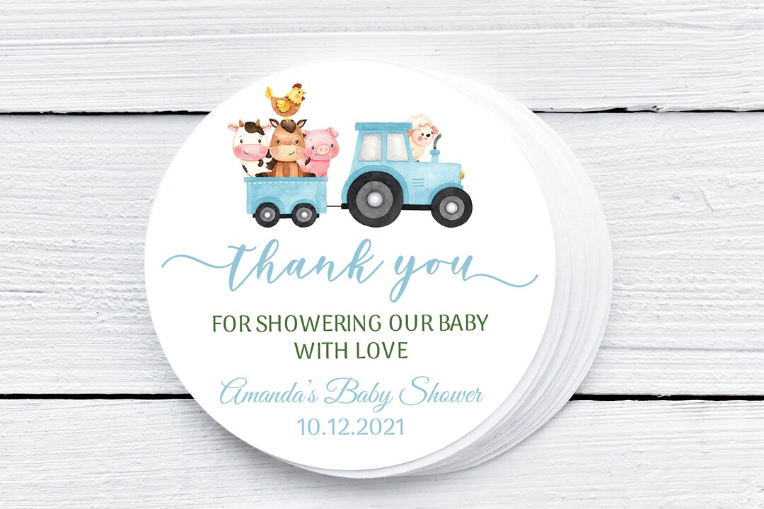EDITABLE Farm Baby Shower Favor Tag Printable Farm Animals Baby Shower ...