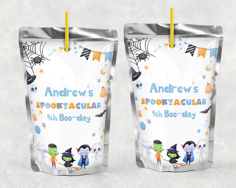 EDITABLE Halloween Juice Halloween Costume Party Juice Pouch - Etsy