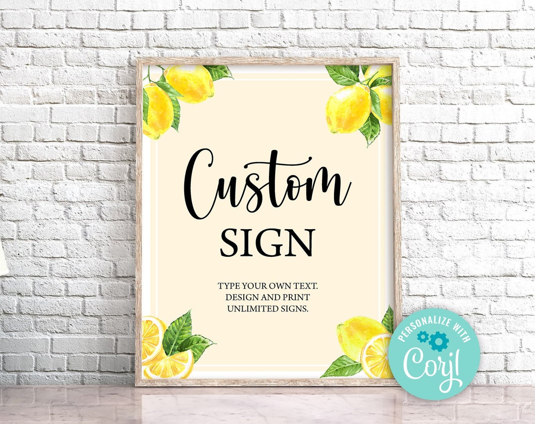 EDITABLE A Little Lemon is on the Way Custom Sign Lemon Custom Sign ...