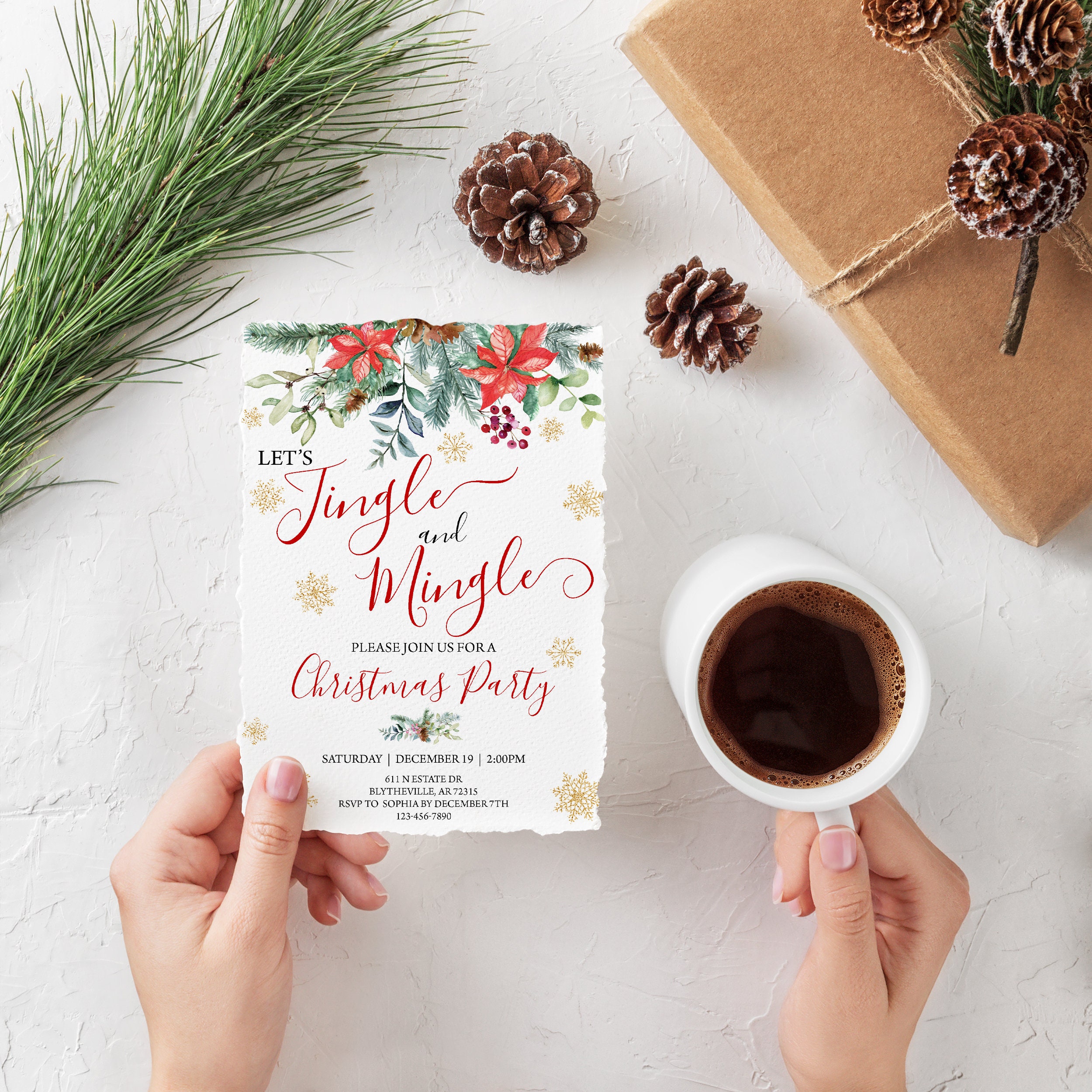 EDITABLE Jingle and Mingle Christmas Invitation Christmas - Etsy