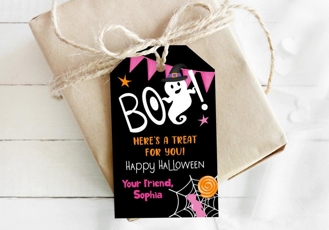 EDITABLE Halloween Treat Tags, Boo Halloween Tags, Halloween Ghost ...