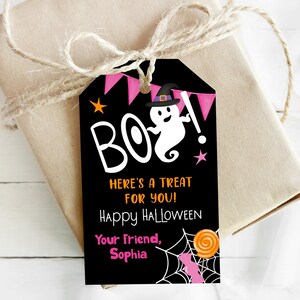 EDITABLE Halloween Treat Tags, Boo Halloween Tags, Halloween Ghost ...