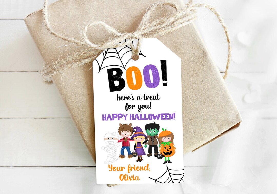 EDITABLE Halloween Favor Tags Boo Halloween Tags Halloween Trick or ...