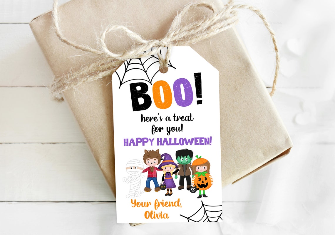 EDITABLE Halloween Favor Tags Boo Halloween Tags Halloween - Etsy