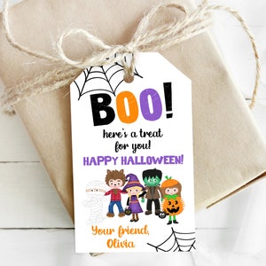EDITABLE Halloween Favor Tags Boo Halloween Tags Halloween Trick or ...