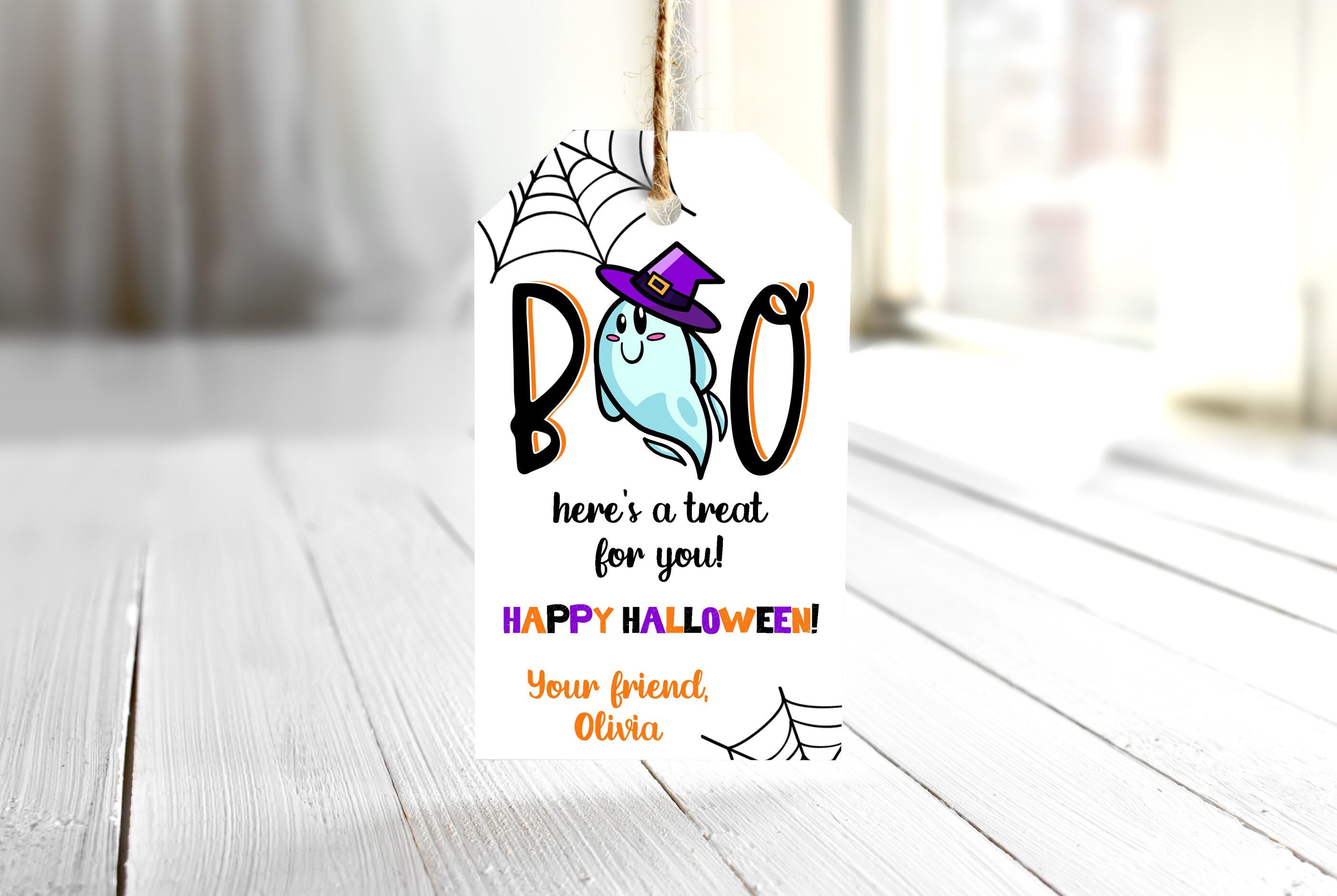 EDITABLE Halloween Favor Tags Boo Halloween Tags Cute Ghost | Etsy