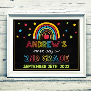 Editable First Day of Second Grade Sign First Day of School Sign ...