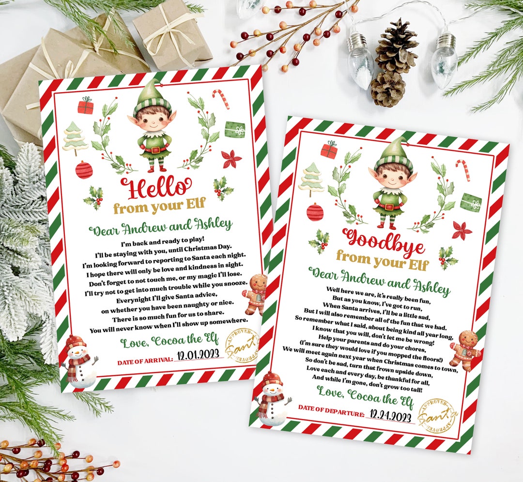 Editable Elf Letter Bundle Elf Letter Set Elf Arrival Letter Elf I'm ...