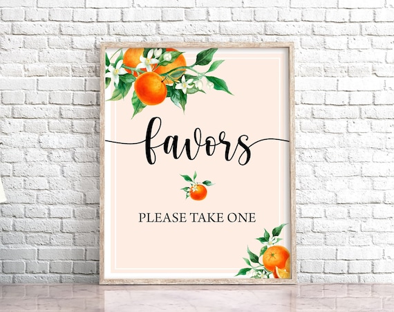 Orange Favors Sign Citrus Table Decor Sign Please Take One | Etsy