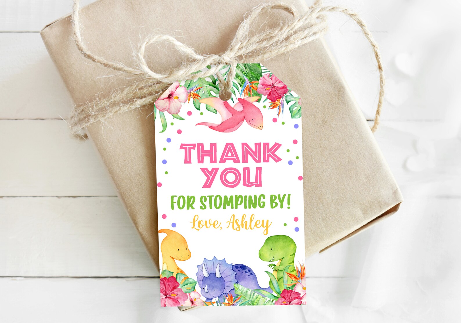 EDITABLE Dinosaur Favor Tag Printable Dinosaur Birthday Thank - Etsy