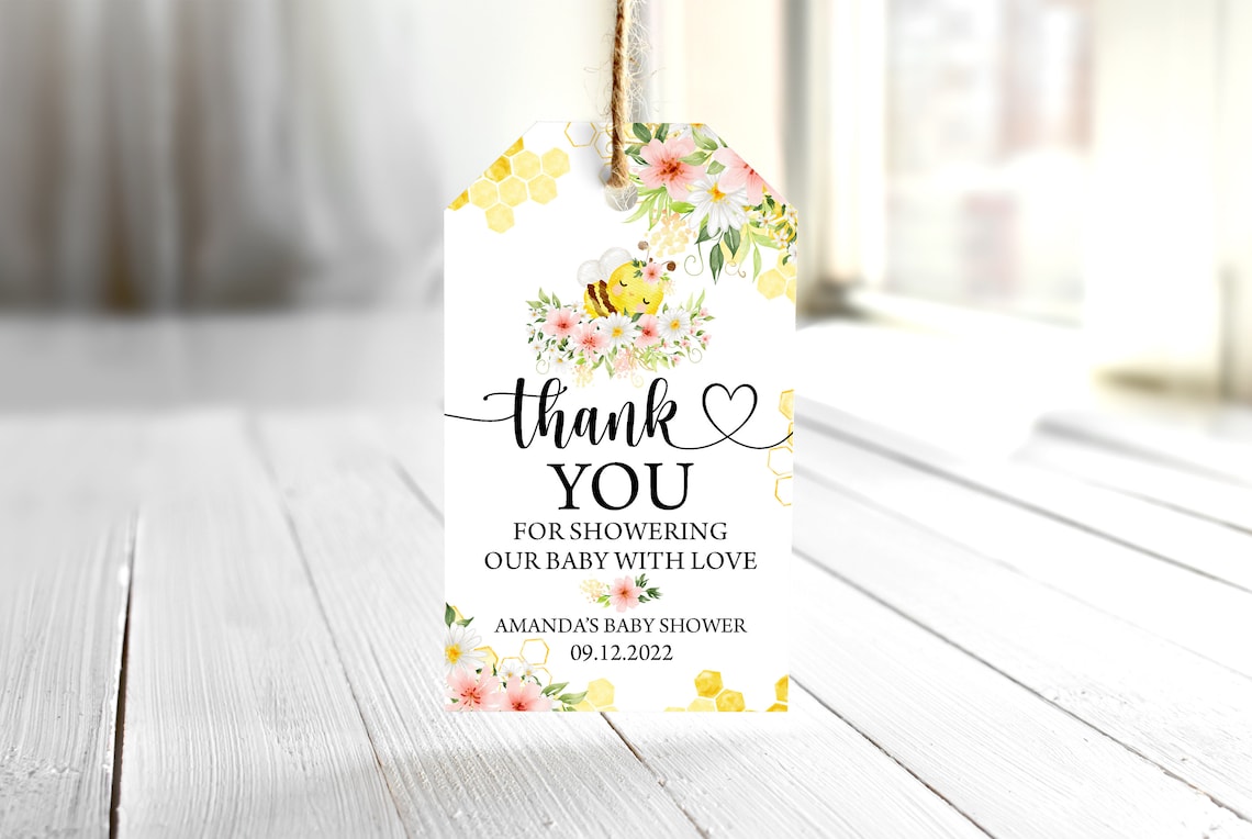 EDITABLE Bee Thank You Tags Thank You for Bee-ing Here Favor - Etsy