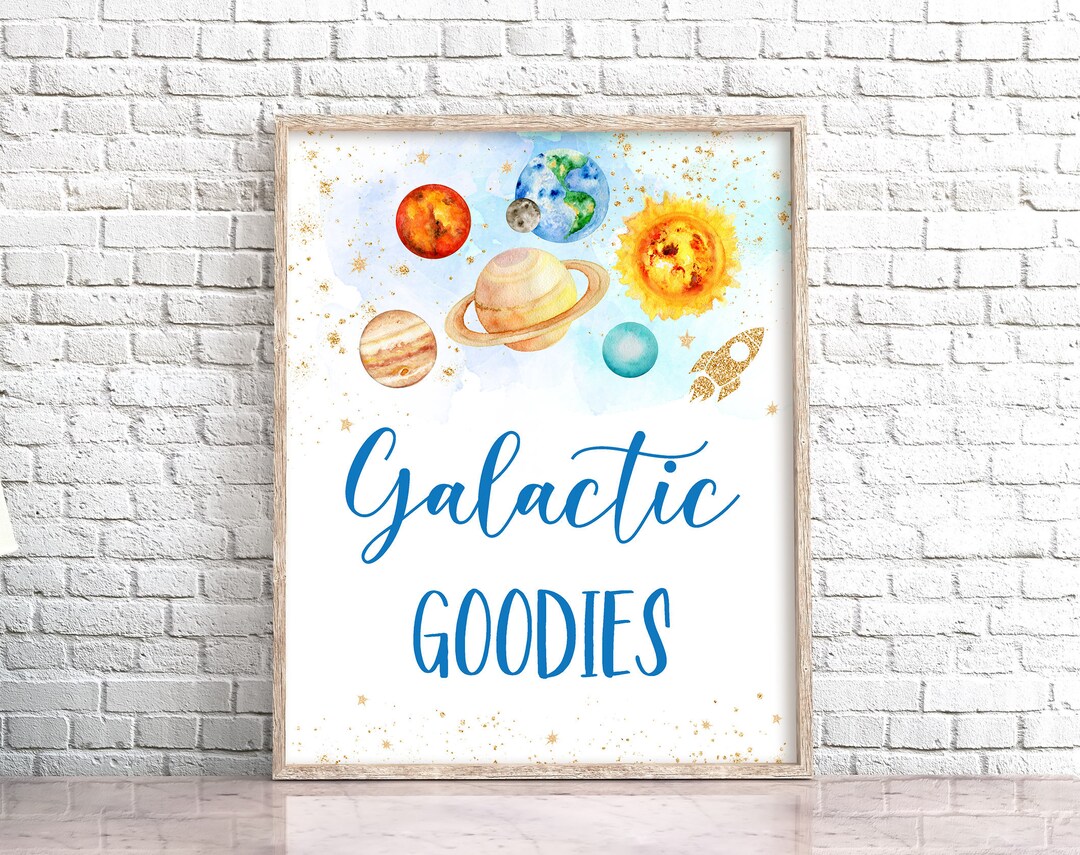 Outer Space Galactic Goodies Sign Planet Solar System Party Galaxy Food ...