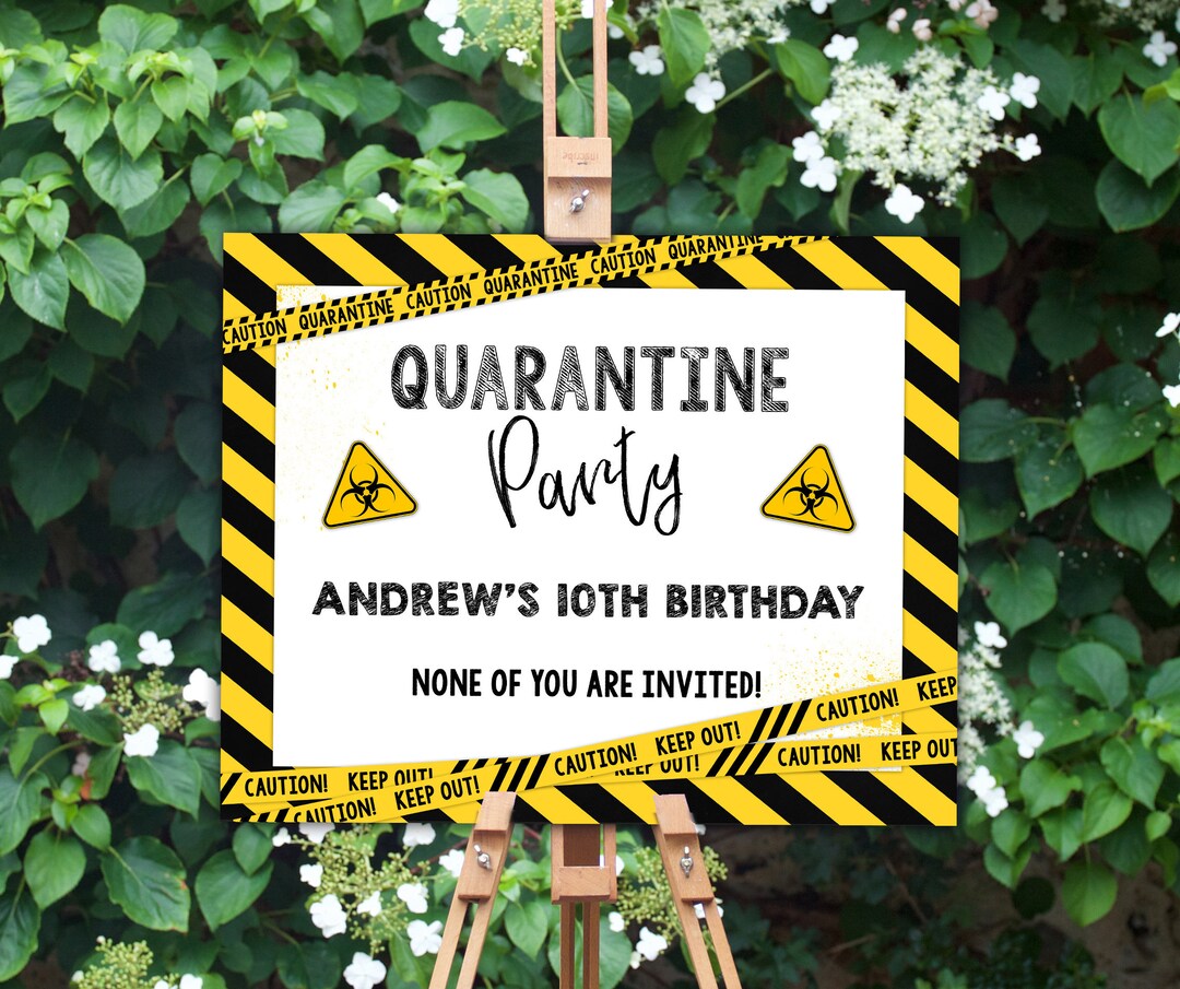 Editable Quarantine Birthday Party Sign Instant Download - Etsy