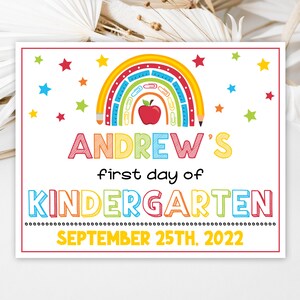 Editable First Day of Kindergarten Sign First Day of School Sign ...