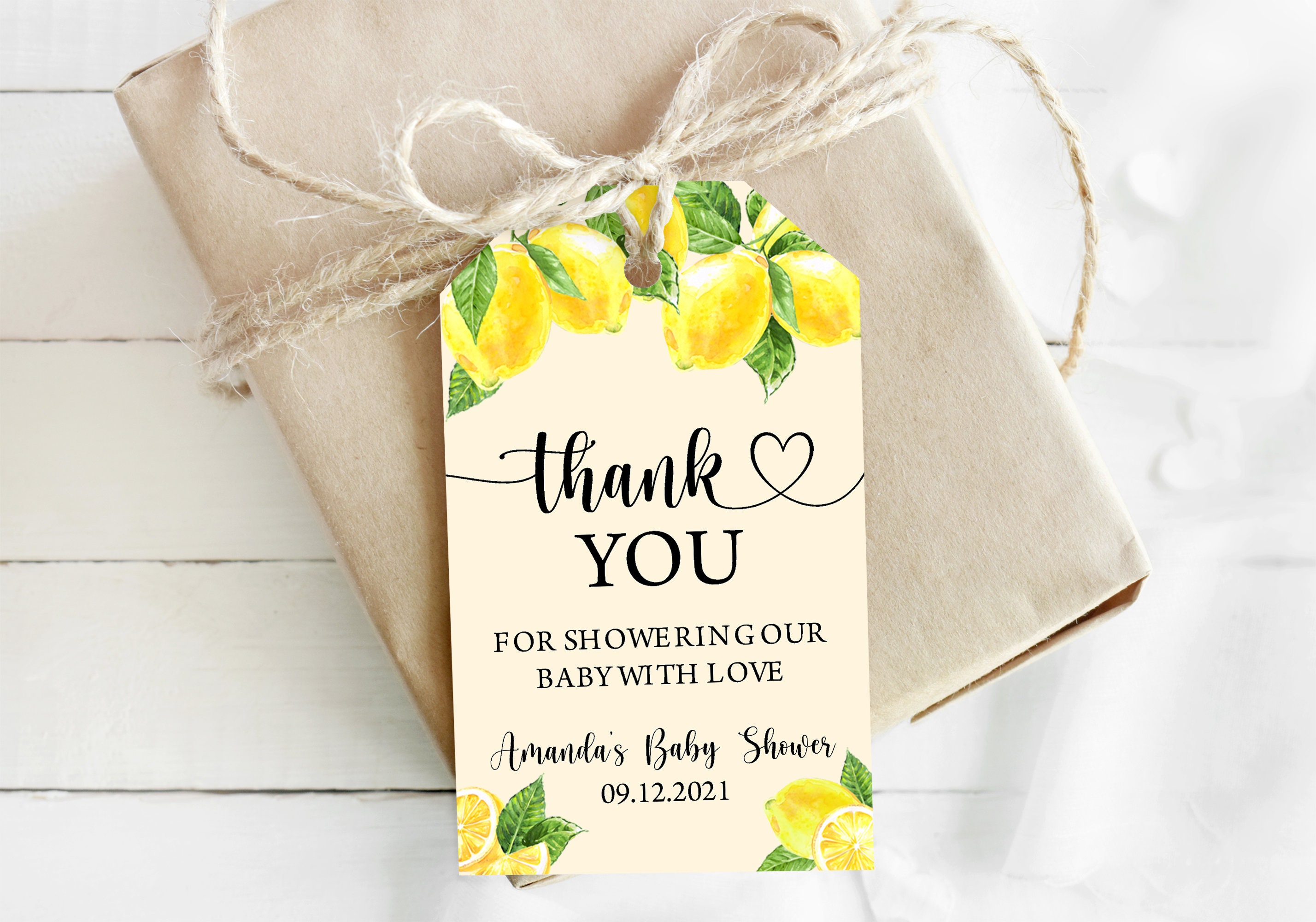 EDITABLE Lemon Thank You Tags, Lemon Favor Tag, Lemon Gift Tags, Citrus ...