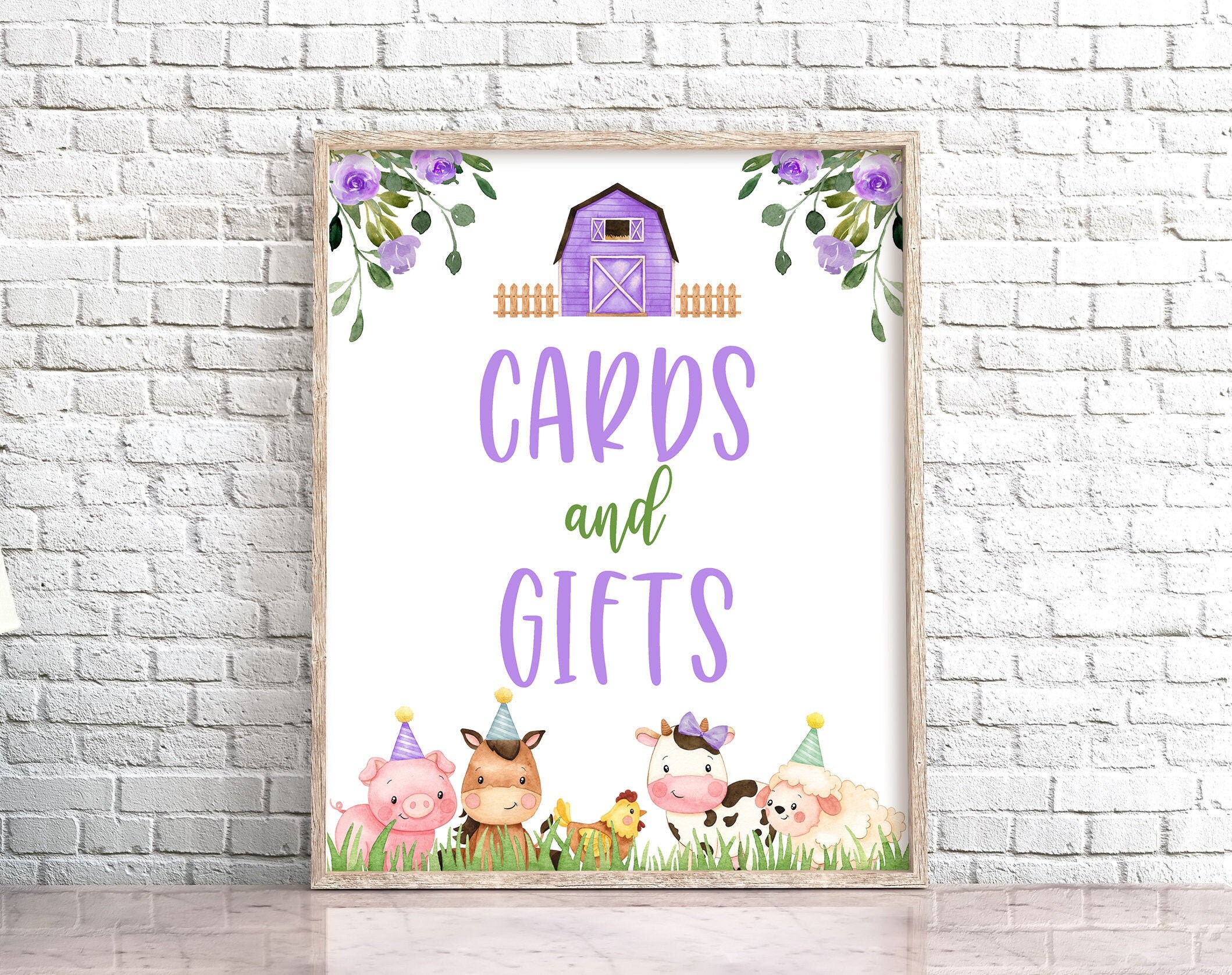Farm Cards and Gifts Sign Girl Farm Animals Cards and Gifts - Etsy