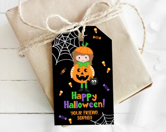 Happy Halloween Trick or Treat Tag Halloween Goodie Bag Tags - Etsy