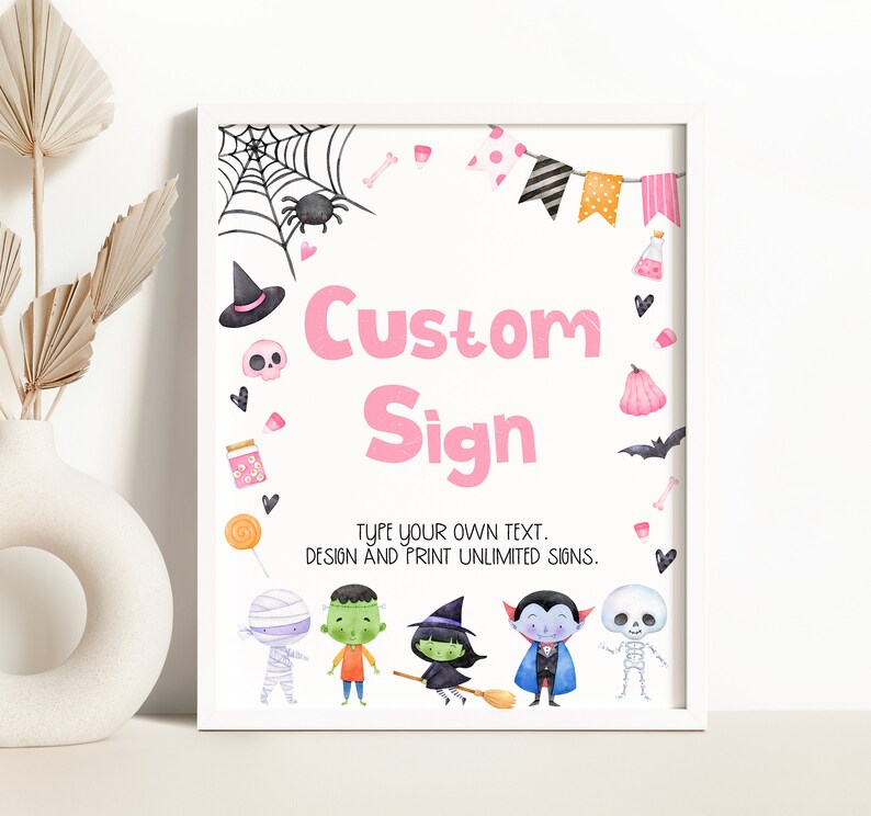 EDITABLE Spooktacular Halloween Birthday Table Sign Halloween Custom ...
