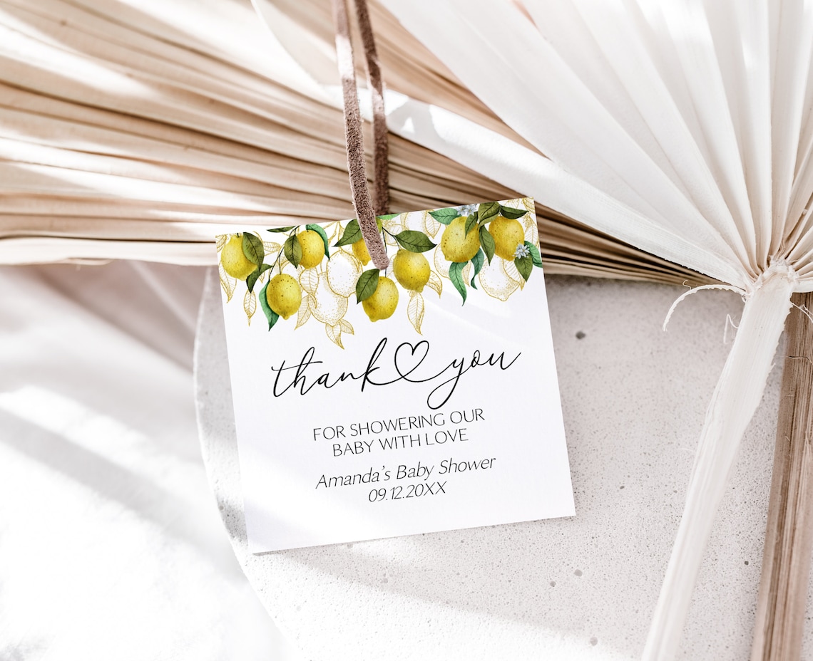 EDITABLE Lemon Thank You Tags Lemon Favor Tag Lemon Gift Tag - Etsy