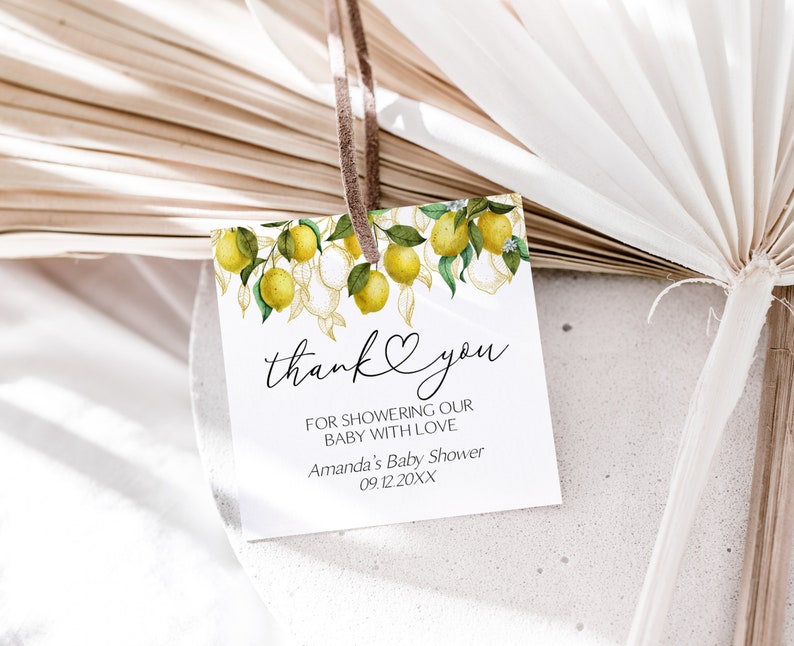 EDITABLE Lemon Thank You Tags Lemon Favor Tag Lemon Gift Tag - Etsy