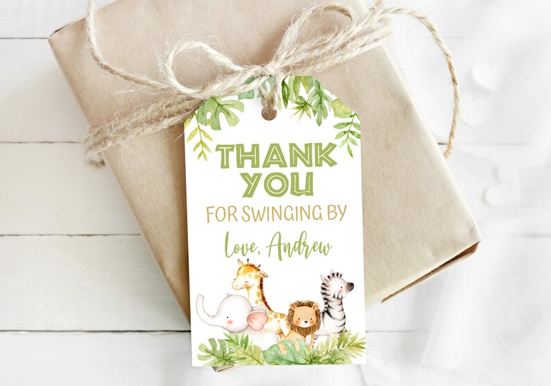 EDITABLE WILD Animals Favor Tag Printable Jungle Favor Tags | Etsy