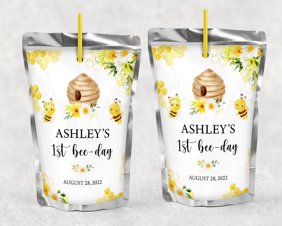 EDITABLE Bee Juice Labels Bumble Bee Juice Pouch Labels Honey Bee ...