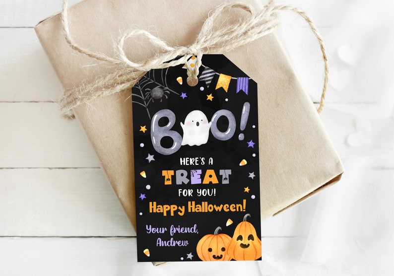 EDITABLE Halloween Treat Tags Boo Halloween Tags Halloween - Etsy
