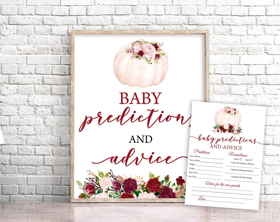 EDITABLE Burgundy Pumpkin Predictions and Advice Sign Pumpkin | Etsy