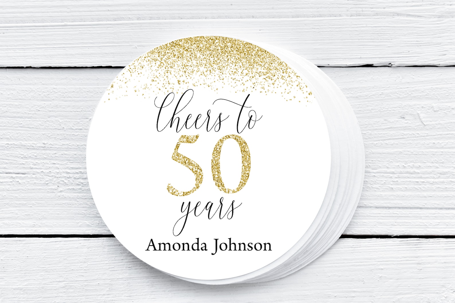 EDITABLE Cheers to 50 Years Favor Tag Gold Glitter Favor Tag 50th ...