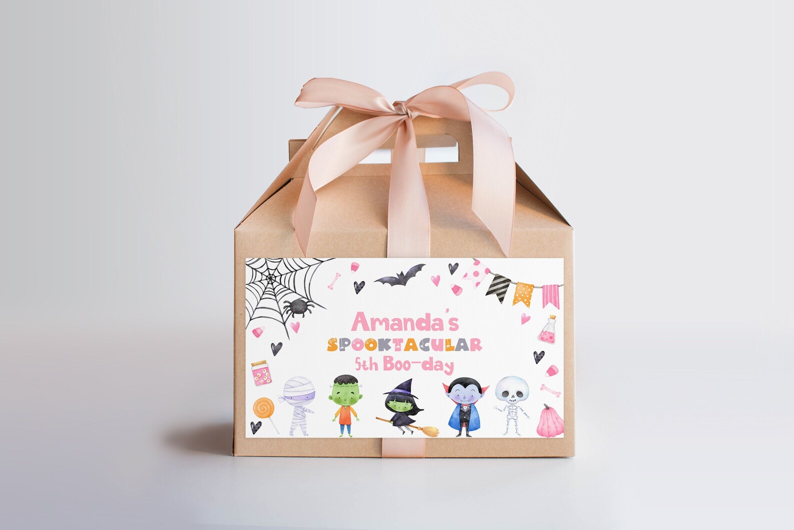 EDITABLE Halloween Birthday Gable Box Favor Labels - Etsy