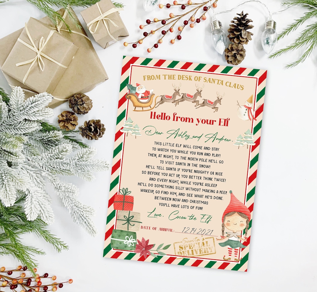 EDITABLE Elf Welcome Letter Girl Elf Letter First Time Elf Arrival ...