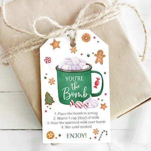 Hot Cocoa Bomb Tags, Hot Chocolate Bomb Instructions Favor Tag Hot ...
