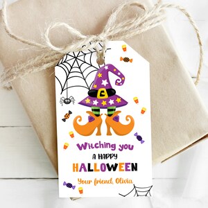 EDITABLE Halloween Treat Tags, Halloween Witch Favor Tags, Witching You ...