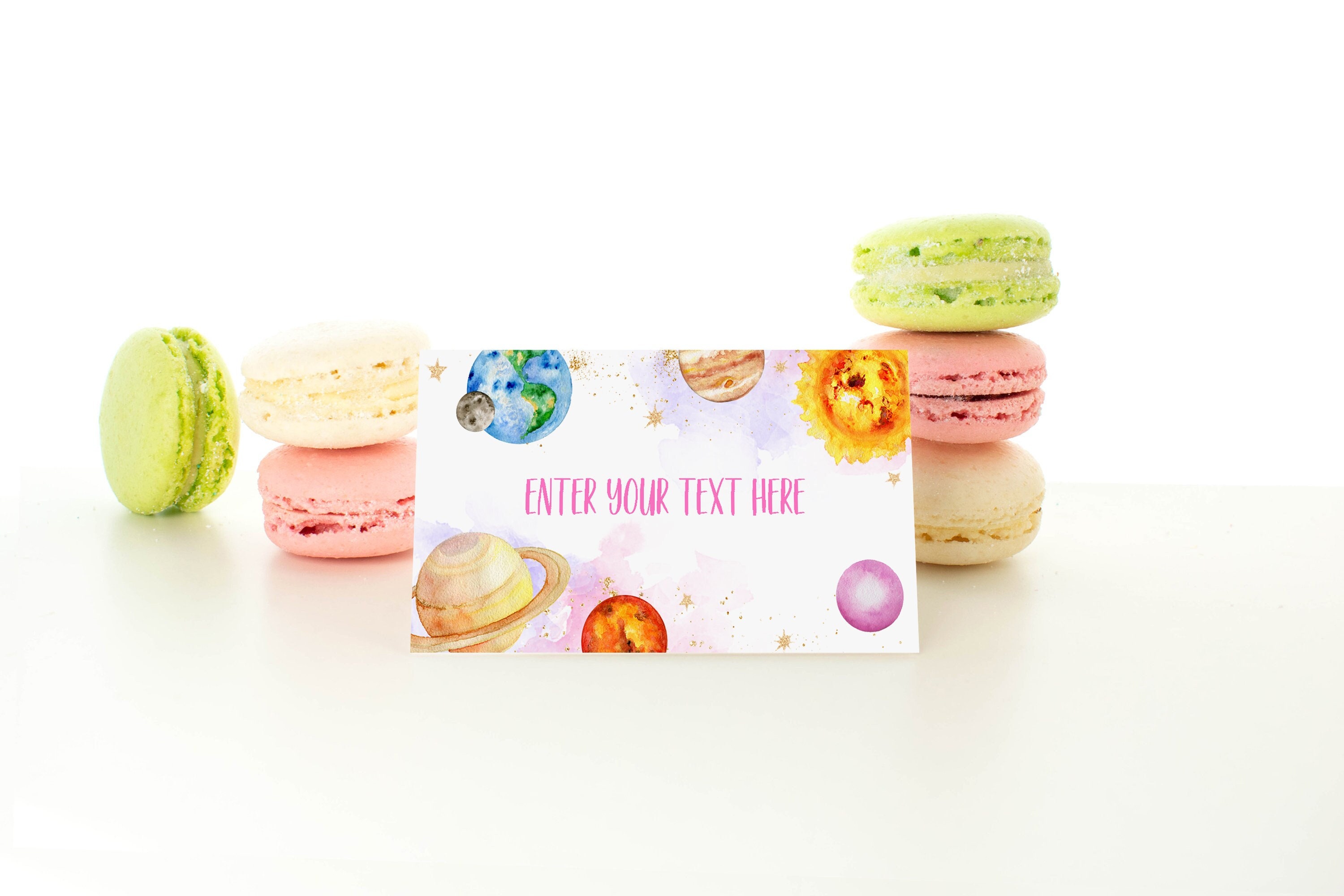 EDITABLE Space Food Cards Galaxy Food Label Planets Outer | Etsy