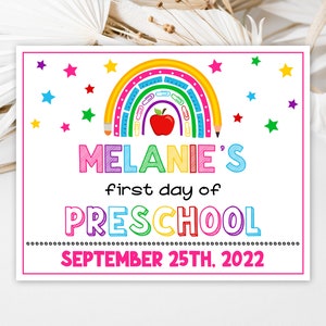 Editable First Day of Preschool Sign First Day of School Sign ...
