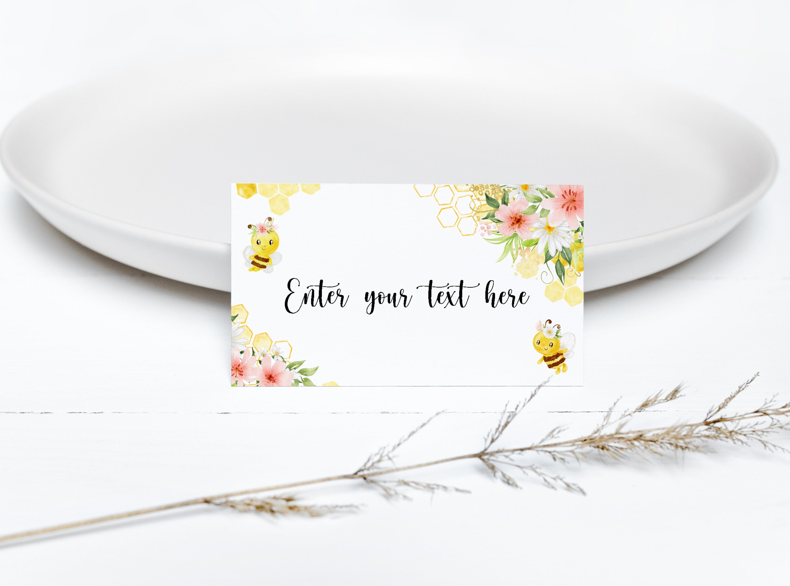 EDITABLE Bee Tent Card Honey Bee Food Tags Bee Birthday Food Labels ...