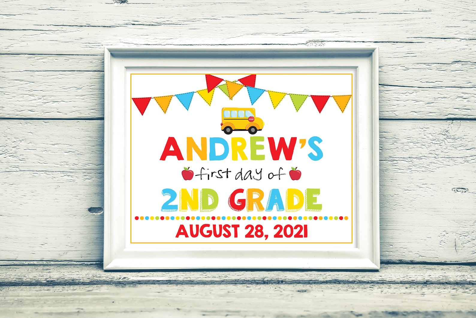 Editable First Day of Second Grade Sign First Day of School | Etsy