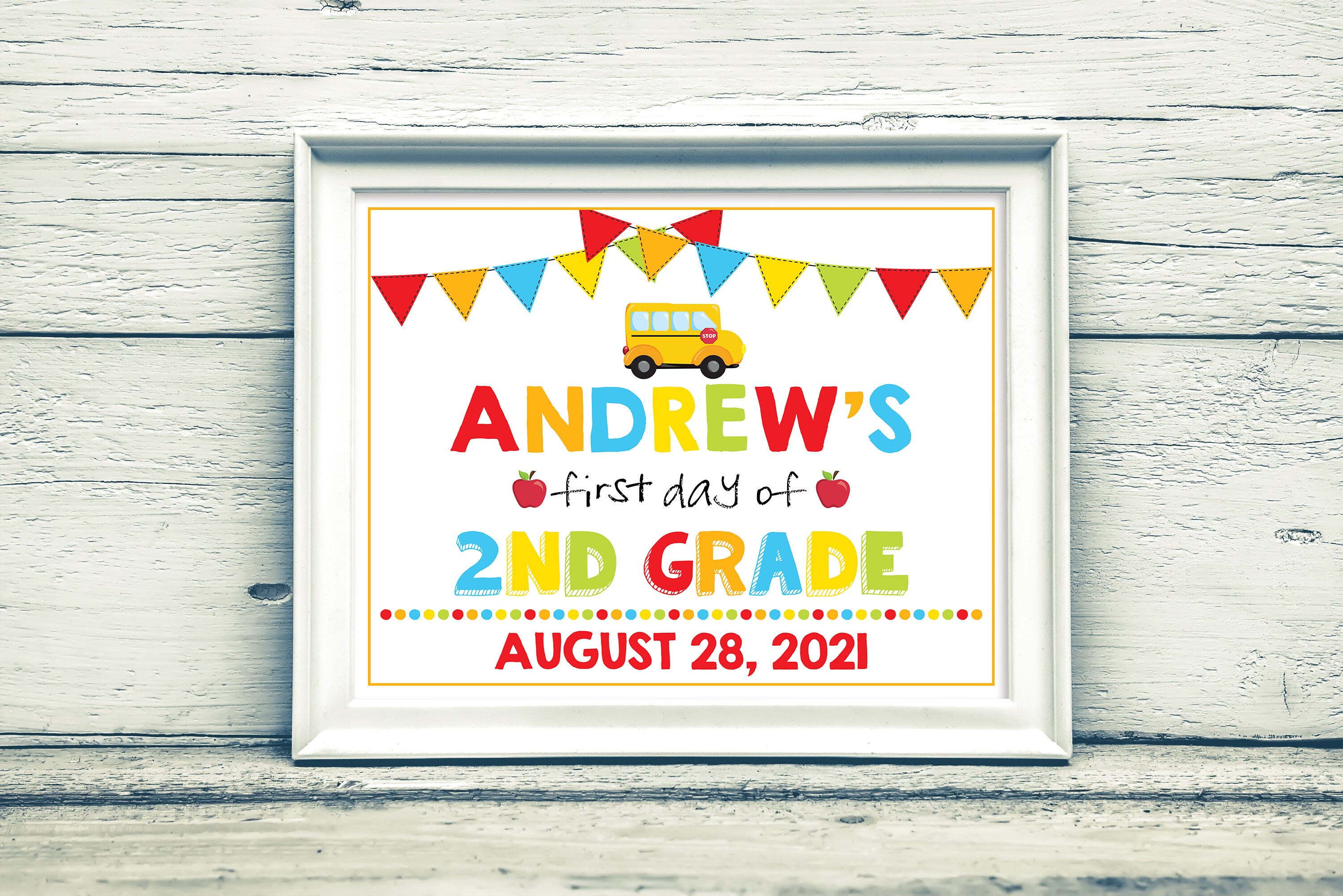Editable First Day of Second Grade Sign First Day of School - Etsy
