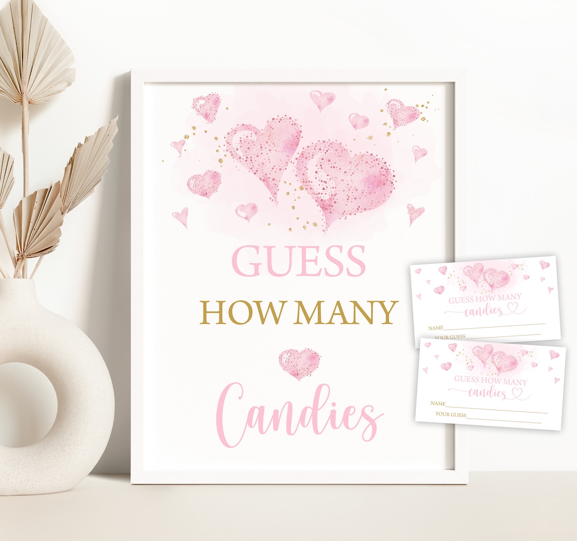 Valentine Guess How Many Candies Sign A Little Sweetheart Baby Shower ...