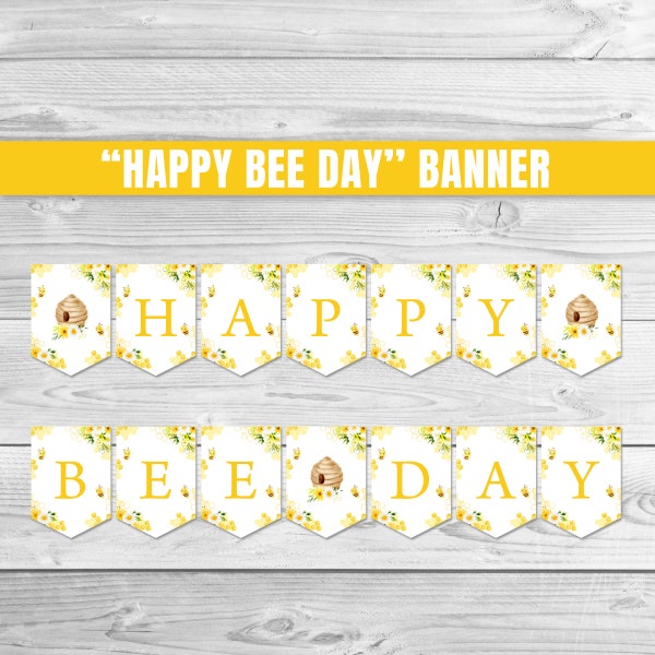 Bee Theme Printables for 1st Birthday Banner - Etsy