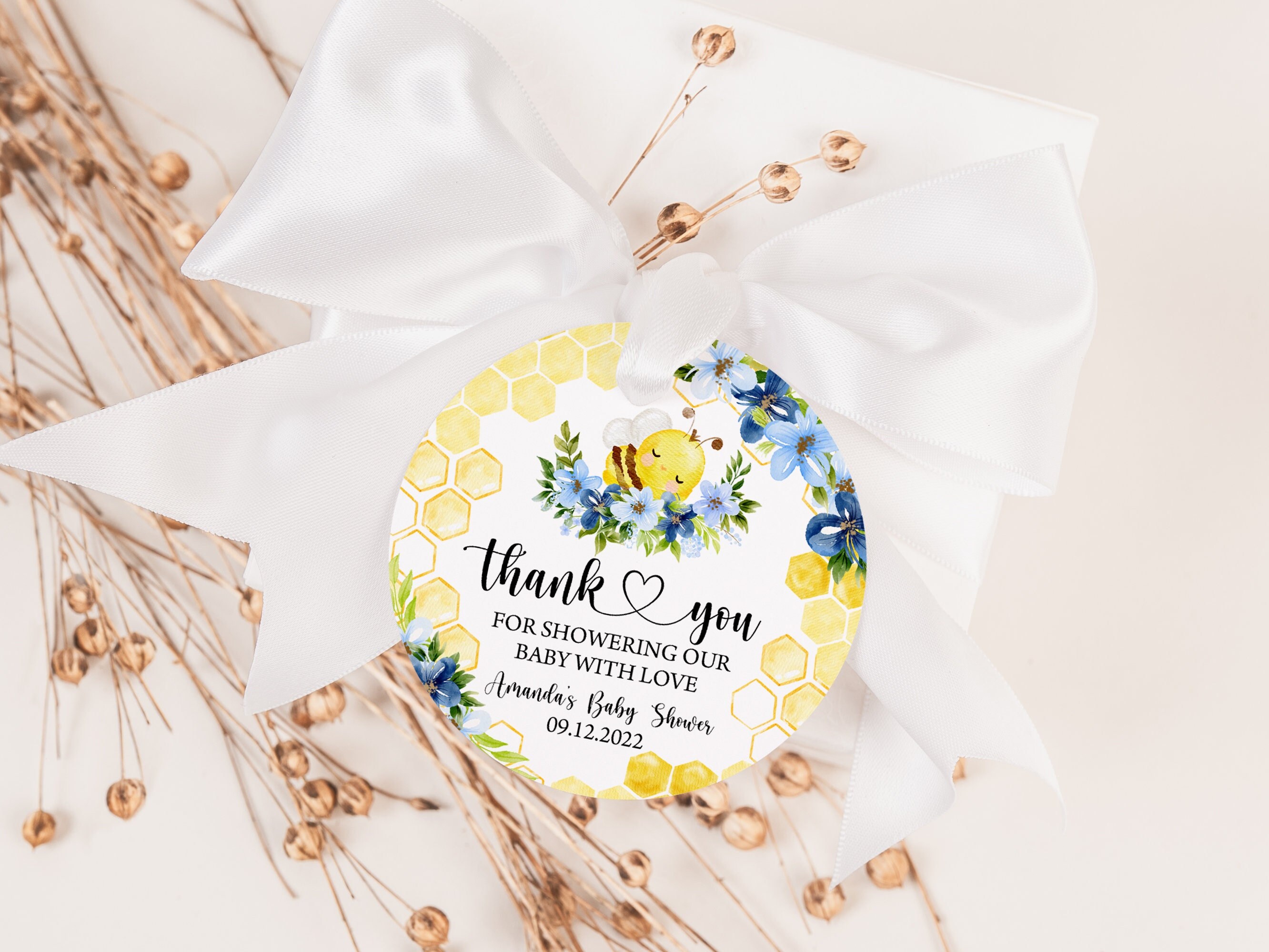 EDITABLE Bee Thank You Tags Thank You for Bee-ing Here Favor - Etsy