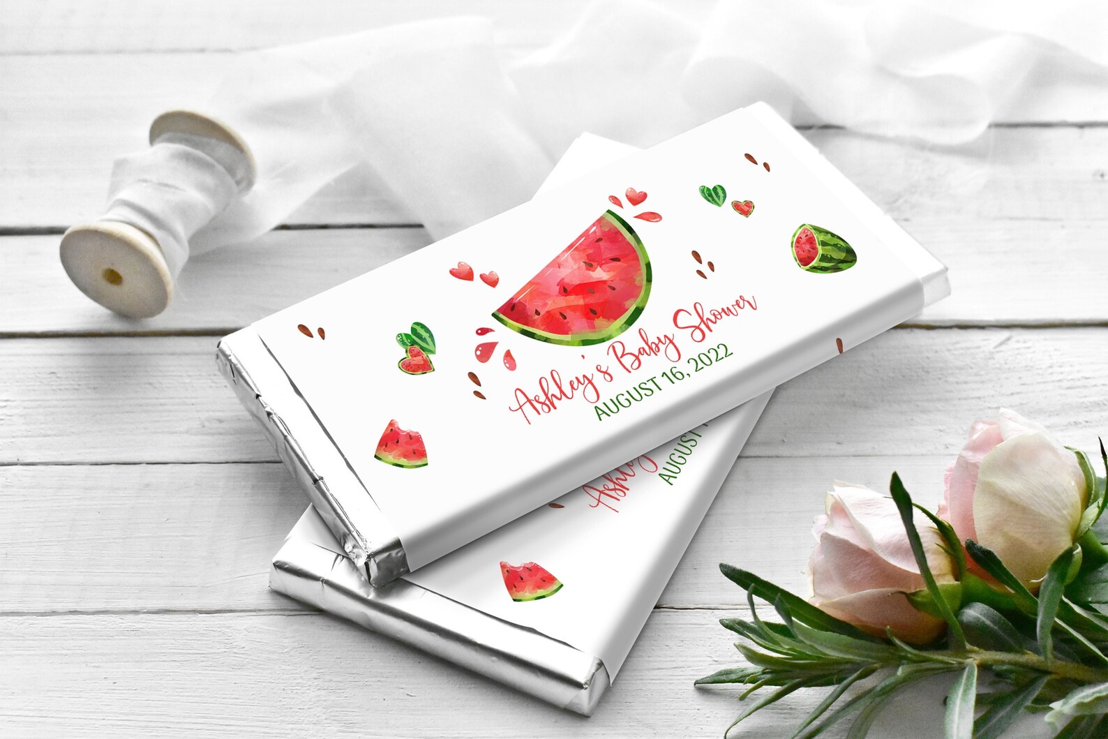 EDITABLE Watermelon Chocolate Bar Wrapper Red Watermelon Baby Shower ...