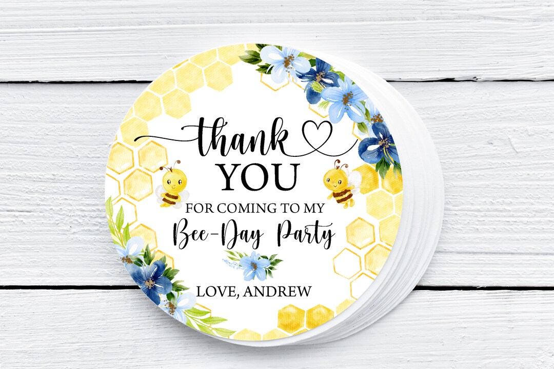 EDITABLE Bee Thank You Tags Thank You for Coming to My Bee-day Favor ...