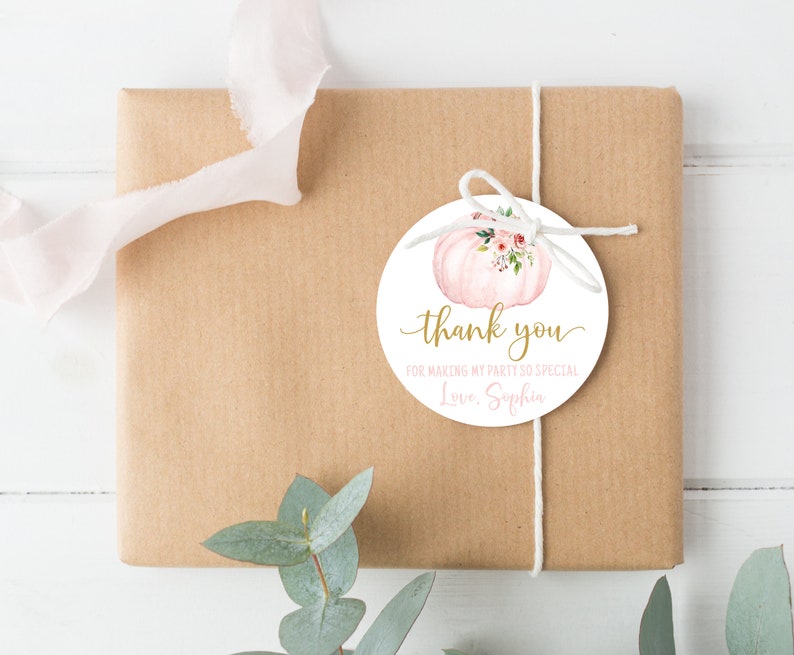 EDITABLE Pumpkin Thank You Tags Pumpkin Favor Tag Pumpkin | Etsy