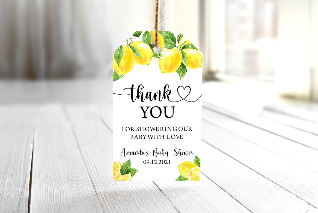 EDITABLE Lemon Thank You Tags, Lemon Favor Tag, Lemon Gift Tags, Citrus ...