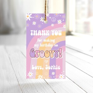 EDITABLE Groovy Birthday Favor Thank You Tag Groovy Birthday Favor Tag ...
